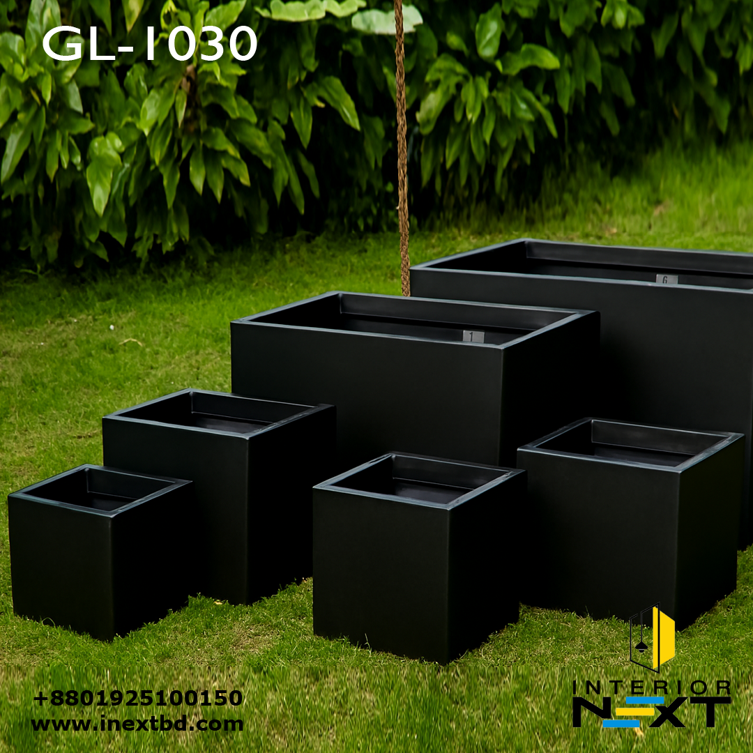Square Garden Planters – Black Color | Modern Outdoor Planters for Your ...